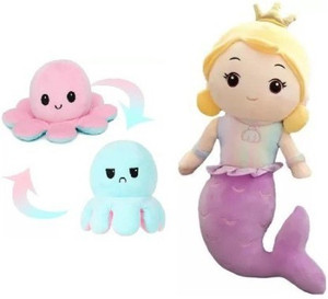 Mishka Toys Mermaid and Octopus combo Soft toys for Kids Girls Birthday ...