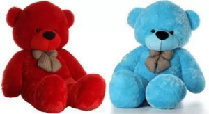 Yakko Wakko 2 feet red and blue teddy bear combo packet - 91 cm - 2 ...