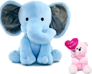ATHRAVTOYS Combo Cute Blue Appu Sitting Elephant Soft Toy With Ballon ...