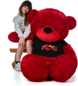 Vaishno Stuffed Plush Giant Teddy Bear with Wear I Love You T-shirt ...