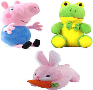 Anidhi Special Combo Rabit Frog Pepa pig Stuffed Toy For Kids - 25 cm ...