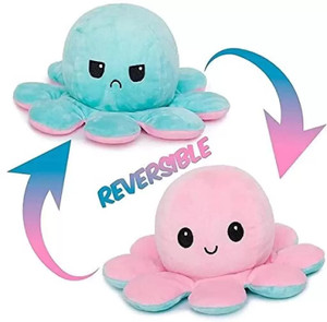 MAMOIR ® Reversible Octopus Stuffed Plush Mood Expression Happy and Sad ...