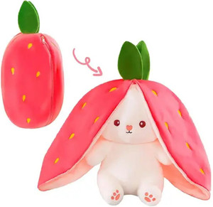 TGFASHION SOFT TOYS Strawberry Rabbit Plushie, Cute Bunny Soft Toy - 35 ...