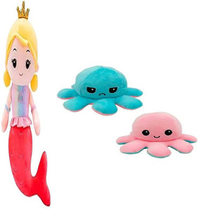 RDA business Collection Reversible Mini Octopus|Mermaid Soft Toys ...