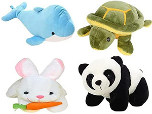 Memebuzz Kids Playing softs Toys Cute Delight Cuddle combo of 4 - 25 cm ...
