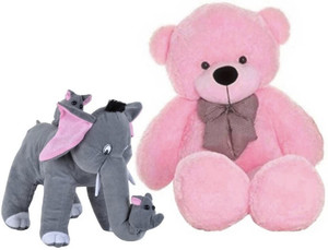 Hello Baby 3 Feet Stuffed Pink Hug-able Teddy Bear With Cute Mother ...