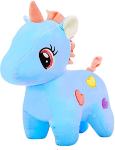 KPT Blue Unicorn Soft Toy Cute Plush Kids Animal Toy - 10 cm - Blue ...