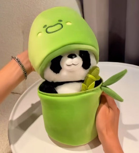 R C TRADERS Soft Stuffed Bamboo Panda Toy, Reversible Panda Toy - 28 cm ...