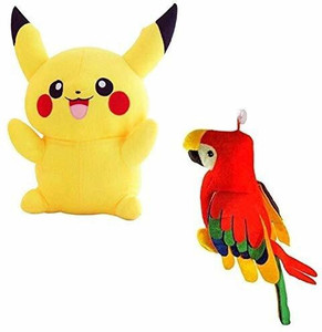 HELLOBEAR Pikachu Embroidery & Parrot Soft Toy for Kids Teddy Bear - 25 ...