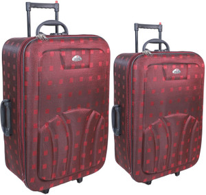 Sitara bags Suitcase Polyester Luggage Three Wheel Trolley Bag ...