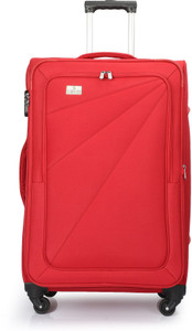 The CLOWNFISH Farren Polyester Suitcase Four Wheel Trolley Bag- Red ...