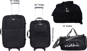 VIDHI Suitcase Trolley Bag Combo Pack of 4 (24" & 20" Trolley,18 ...
