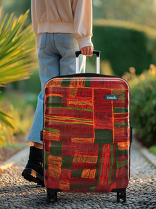 Zouk Indus Lattice Red Amorah Trolley Bag (Large) Expandable Check-in ...