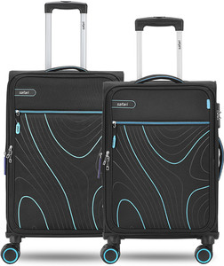 SAFARI 8 Wheel, trolley bag Set of 2 - Small & Medium size, Black color ...
