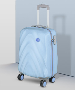 Genie Trolley Bag Small Size,55cms Chalk Blue Hard Side Travel Bag for ...