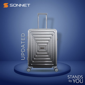 Sonnet Durable Silver Hard Shell Suitcase with Spinner Wheels. Check-in ...