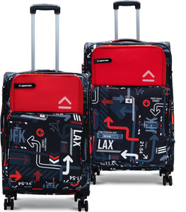 Uppercase JFK Soft Check-in Trolley Bag Set of 2 (M+L) Expandable Cabin ...