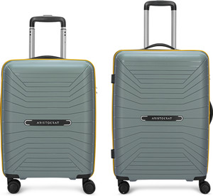 ARISTOCRAT Carnival Pro Set of 2 (Small 55cm Medium 65cm) Suitcase With ...