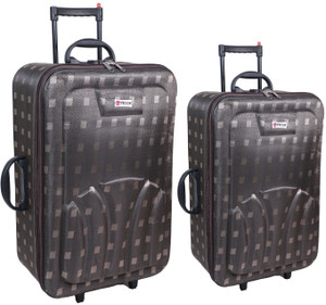 Sitara bags Suitcase Polyester Luggage Three Wheel Trolley Bag ...