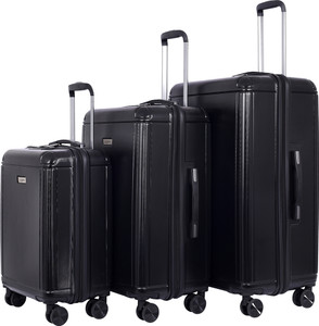 Luggero Box Light-Weight & Durable Polycarbonate Black Hard Luggage ...