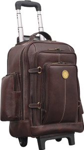BRAND LEATHER Rolling Backpack Wheeled Laptop Backpack for Travel ...