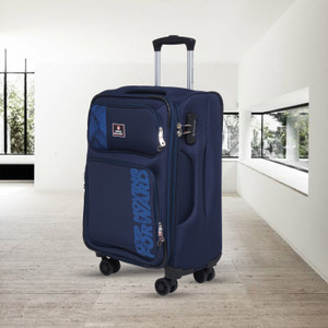 SWISS MILITARY Neptune Soft Trolley Luggage Bag Cabin Suitcase 8 Wheels ...