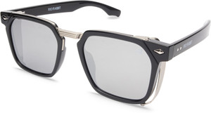 Buy RioRabbit Retro Square Sunglasses Black, Silver For Men & Women ...