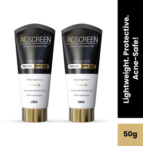 Acscreen Sunscreen - SPF 50 PA+++ Gel with Advanced Oil Control & Broad ...