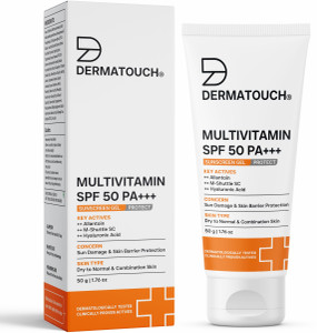 Dermatouch Sunscreen - SPF 50 PA+++ Multivitamin Gel | UVA-UVB ...