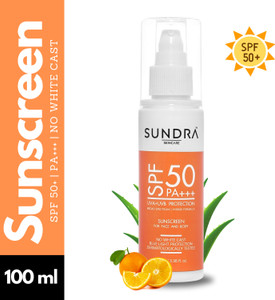 sundra Sunscreen - SPF 50 PA+++ Lightweight With No White Cast Broad ...