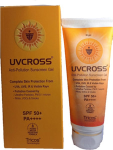 UVCROSS Sunscreen - SPF 50 PA++++ ANTI POLLUTION SUNSCREEN GEL 50GM ...