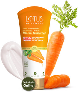 Lotus Botanicals Sunscreen - SPF 50+ PA++++ Carrot & Niacinamide Glow ...