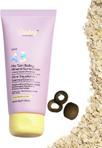 Sunkey Sunscreen - SPF 43 PA+++ No Tan Baby Mineral Sunscreen With ...