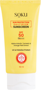 SOKU Sunscreen - SPF 50 PA+++ Sun Protection Daily Glow Sunscreen with ...