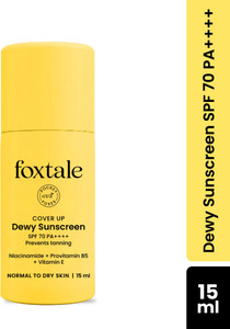 Foxtale Sunscreen - SPF 70 PA++++ Dewy Sunscreen with Naicinamide ...