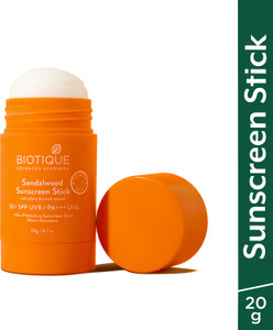 BIOTIQUE Sunscreen - SPF 50 PA+++ Sandalwood Ultra Protective Stick ...