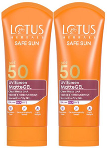LOTUS HERBALS Sunscreen - SPF 50 PA+++ Safe Sun Uv Screen Matte Gel Spf ...