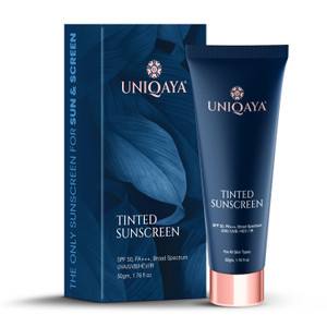 UNIQAYA Sunscreen - SPF 50 PA+++ Tinted Broad Spectrum Sunscreen, Anti ...
