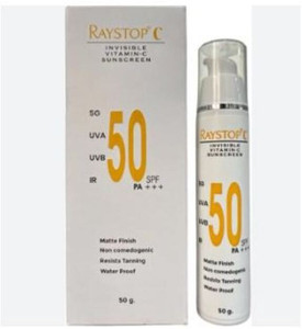 RAYSTOP Sunscreen - SPF 50 PA+++ C Sunscren (Invisible Vitamin C ...