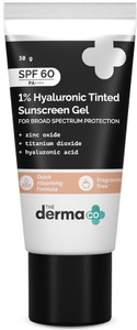 The Derma Co Sunscreen - SPF 60 PA++++ 1% Hyaluronic Tinted Sunscreen ...
