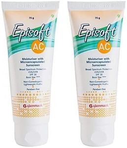 Episoft Sunscreen - SPF 50 AC Sunscreen SPF 30 cream, 75 Grams x Pack ...