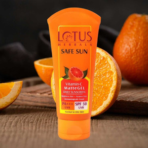 LOTUS HERBALS Sunscreen - SPF 50 PA+++ Safe Sun Vitamin-C MatteGEL ...