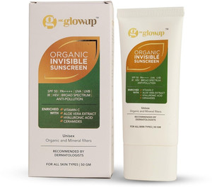 g hk glowup Sunscreen - SPF 50 PA++++ Invisible Vitamin C Sunscreen For ...