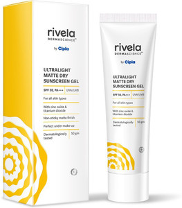 Rivela Dermascience Sunscreen - SPF 50 PA+++ by Cipla Ultralight Matte ...
