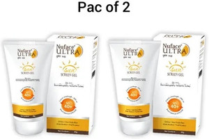 NuFace Sunscreen - SPF 50 PA+++ Ultra Sunscreen Gel pack of 2 X 50g ...