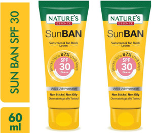 Nature's Essence Sunscreen - SPF 50 PA+++ SunBan Sunscreen - SPF 30 PA ...