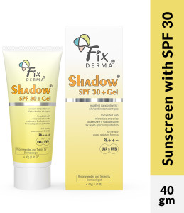 Fixderma Sunscreen - SPF 30+ PA+++ Shadow Sunscreen SPF 30+ Gel For ...