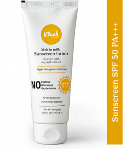 Vilvah Store Sunscreen - SPF 50 PA+++ Melt-In-Milk Sunscreen SPF 50 ...