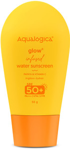 Aqualogica Sunscreen - SPF 50 PA++++ Glow+ Infused Water Sunscreen with ...