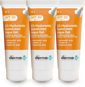 The Derma Co Sunscreen - SPF 50 PA++++ Hyaluronic Sunscreen Aqua Gel ...